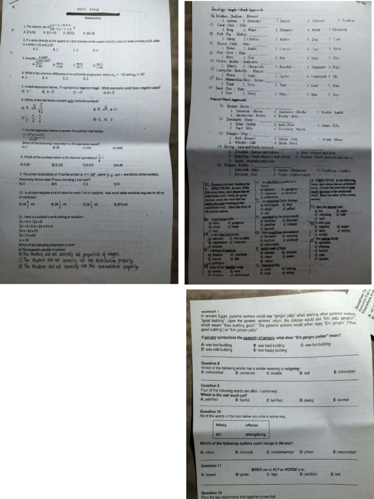 MSU IIT (Mock SASE) | PDF