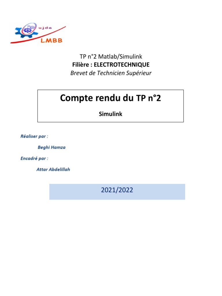 TP Simulink Matlab | PDF | Simulation | Informatique