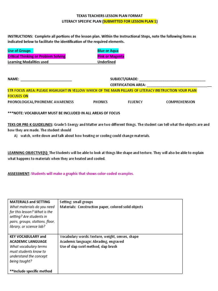 700.4P For Literacy Lesson Plan. Part 2.edited | PDF | Lesson Plan ...