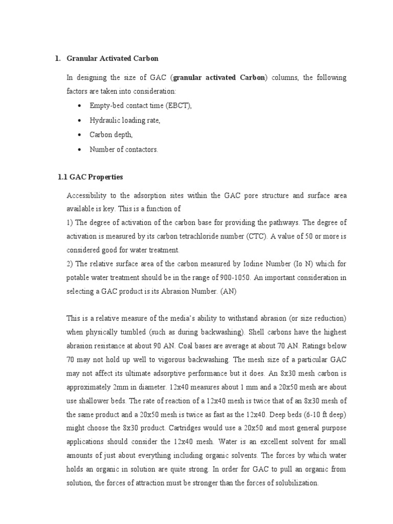 Granular Activated Carbon and Powdered Activated Carbon | PDF ...