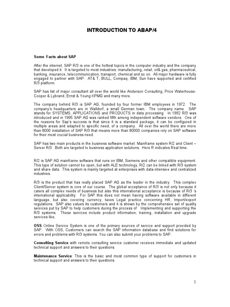 Abap Basics Material | PDF | Databases | Sap Se