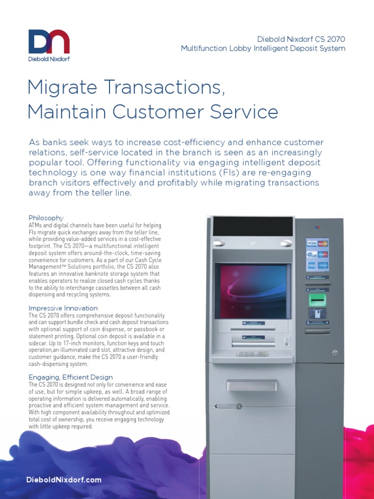 Migrate Transactions, Maintain Customer Service: Diebold Nixdorf CS ...