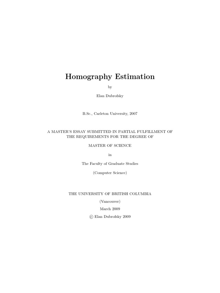 Homography in Computer Vision | PDF | Linear Algebra | Mathematical Objects