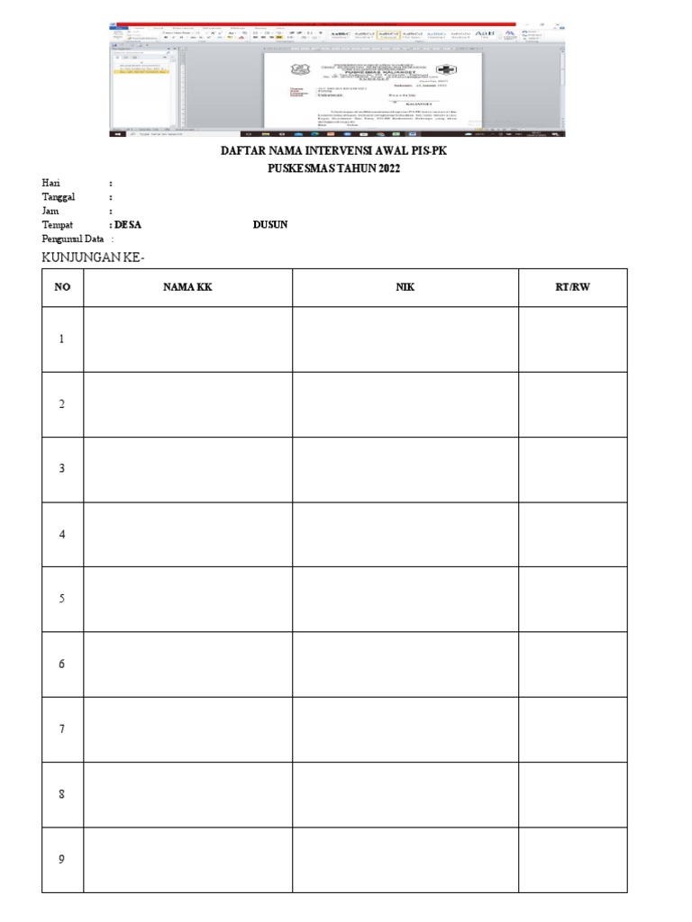 Format Buku Saku Pis PK | PDF