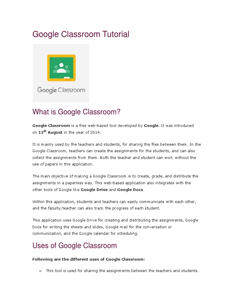 Google Classroom Tutorial | PDF | Mobile App | Android (Operating System)