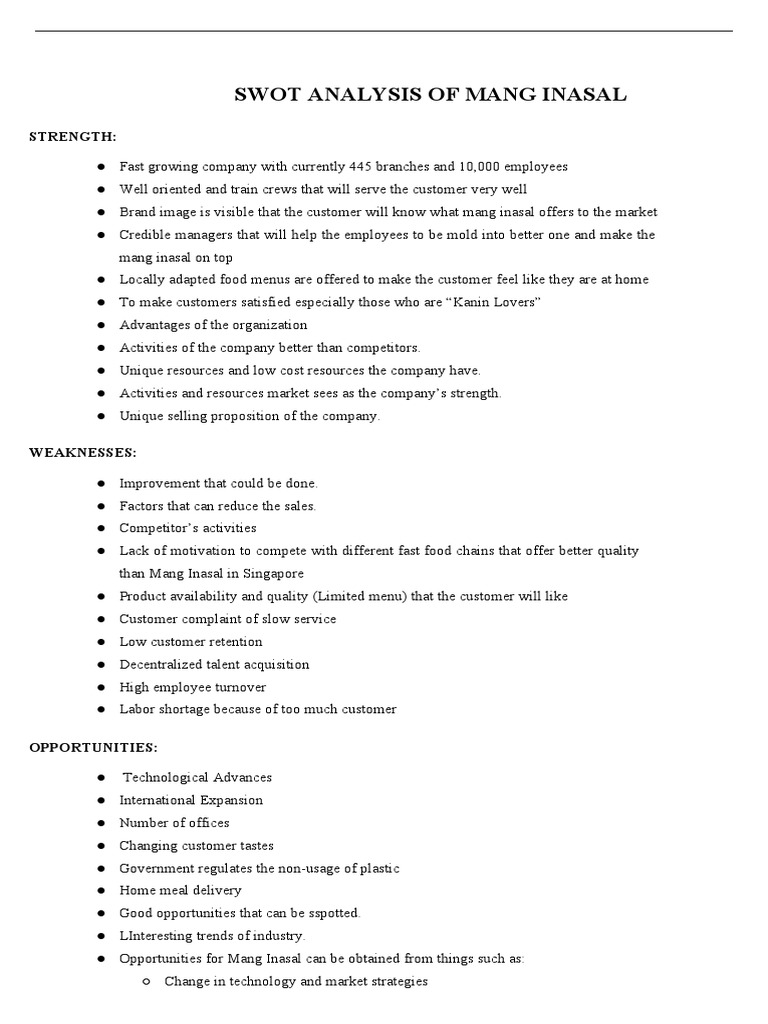 Mang Inasal | PDF | Market (Economics) | Economies