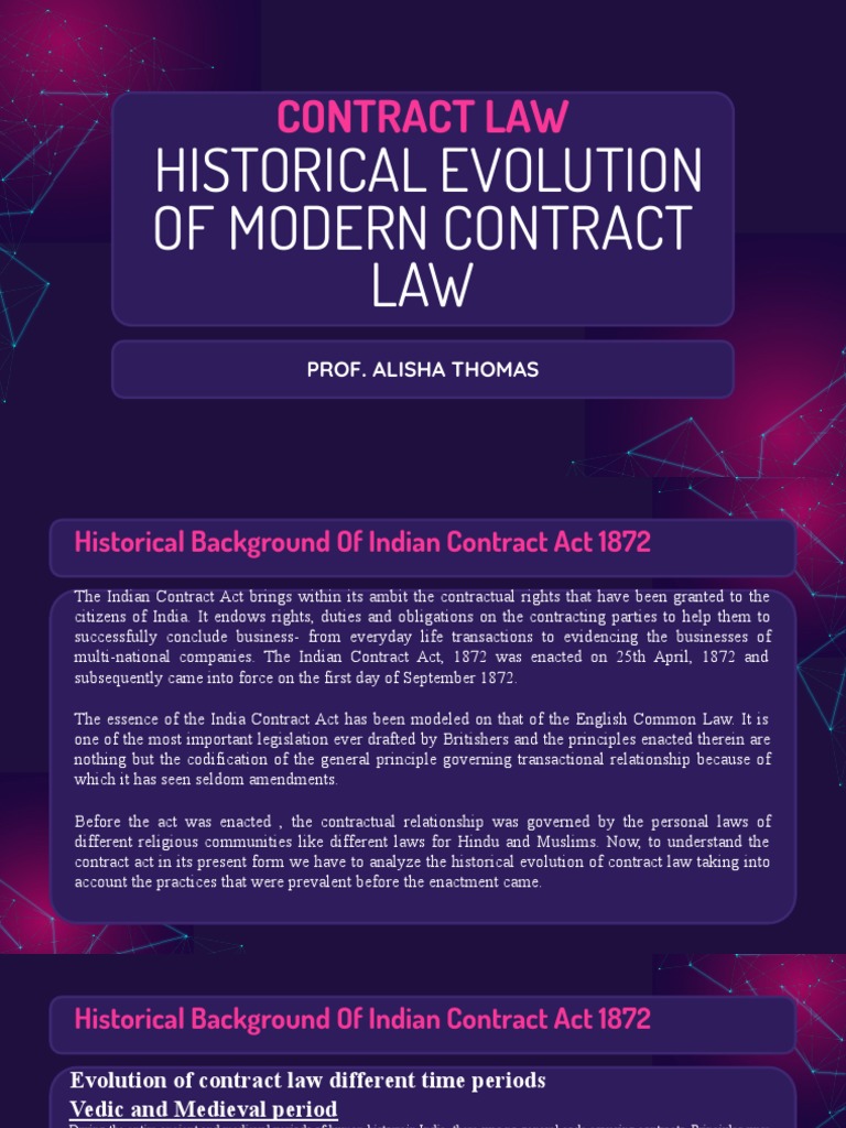 Historical Evolution of Modern Contract LAW | Download Free PDF ...