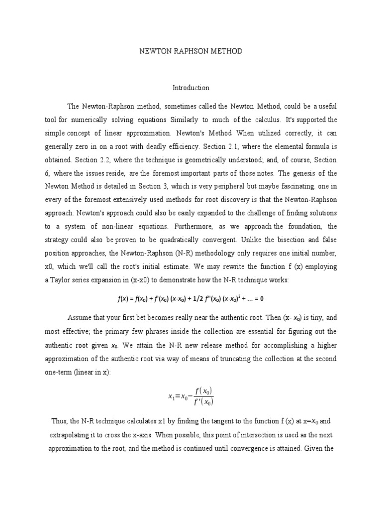 Newton Raphson Method Introduction | PDF | Mathematics | Mathematical Relations