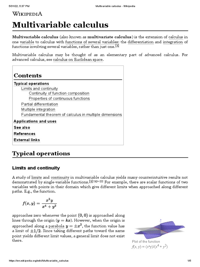 Multivariable Calculus: Multivariable Calculus (Also Known As ...