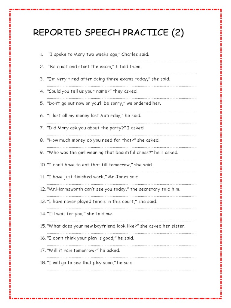 Reported Speech Test