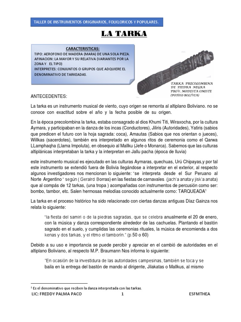 La Tarka | PDF | Instrumentos musicales