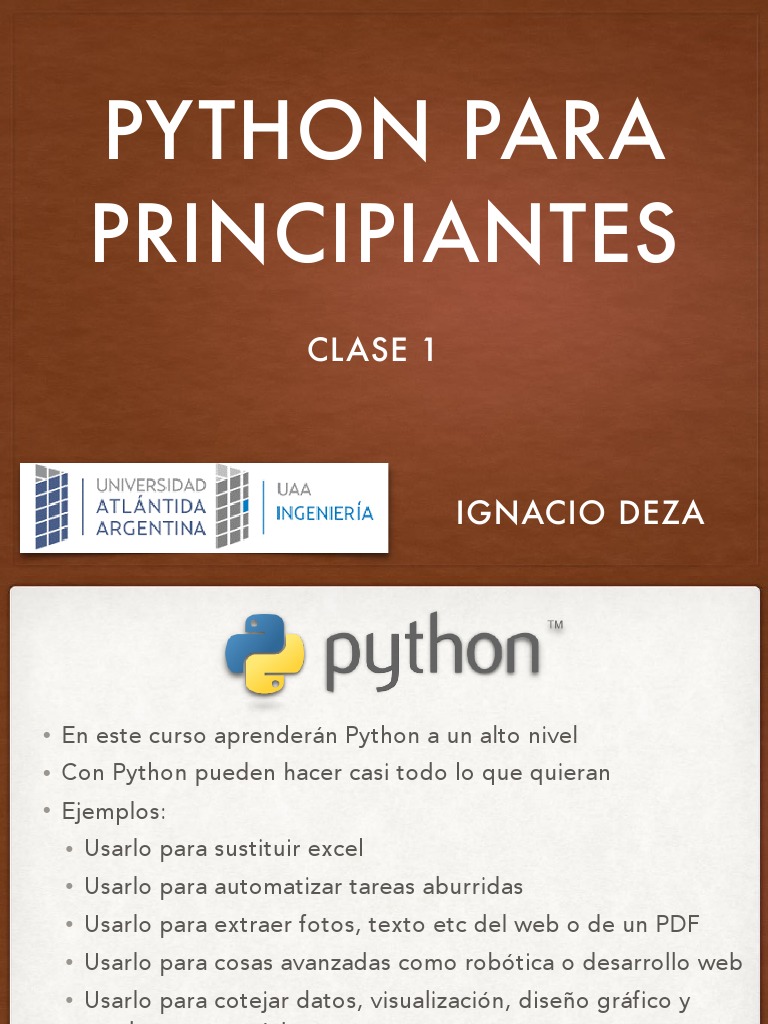 PPP Clase1 | PDF | Python (lenguaje de programación) | Cadena (informática)