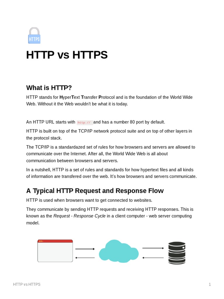 HTTP Vs Https | PDF | Hypertext Transfer Protocol | Transport Layer Security