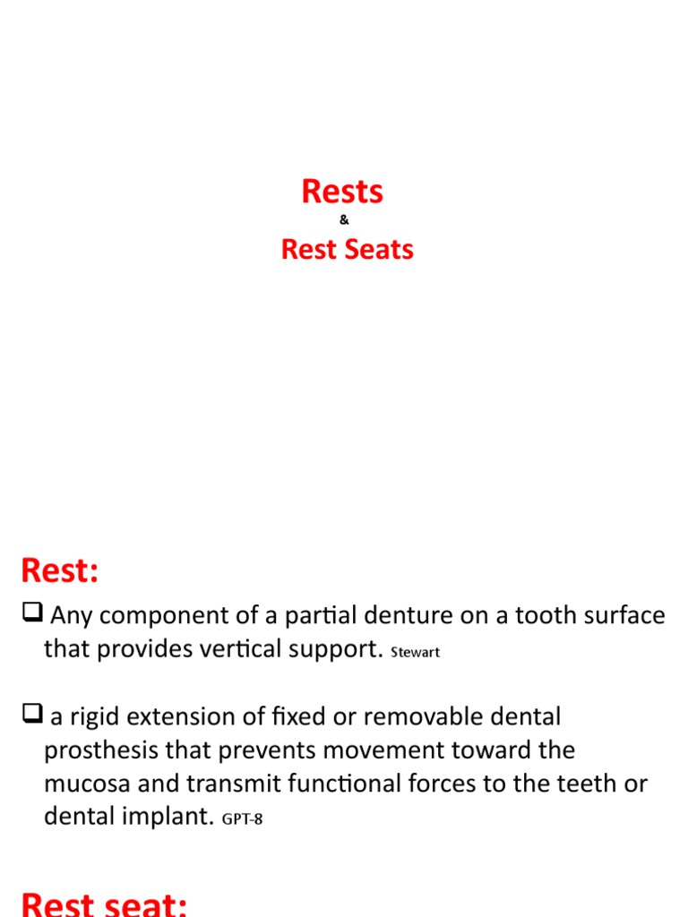 Rests | PDF | Tooth | Dentistry