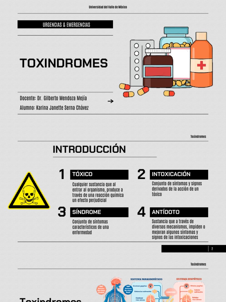 TOXINDROMES | PDF | Toxicidad | Medicamentos con receta