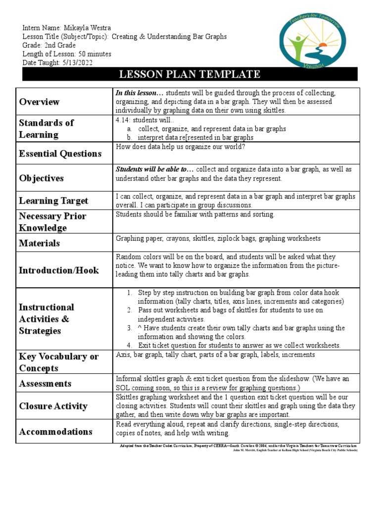 Creating Understanding Bar Graphs Lesson Plan | PDF | Lesson Plan | Data