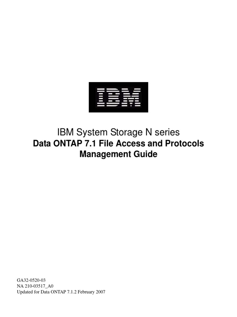 IBM System Storage N Series: Data ONTAP 7.1 File Access and Protocols Management Guide | PDF ...