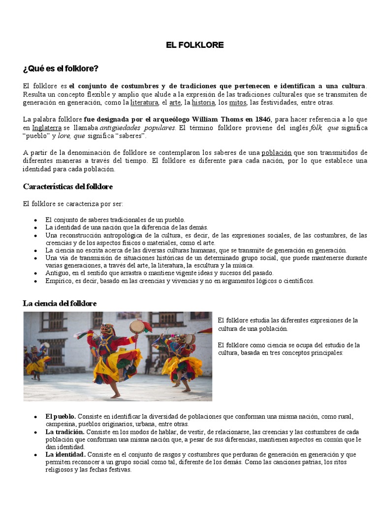 Tema El Folklore | PDF | Folklore | Nación