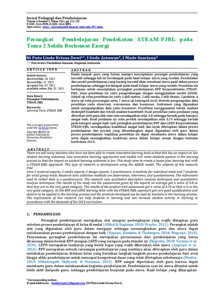 Perangkat Pembelajaran STEAM | PDF