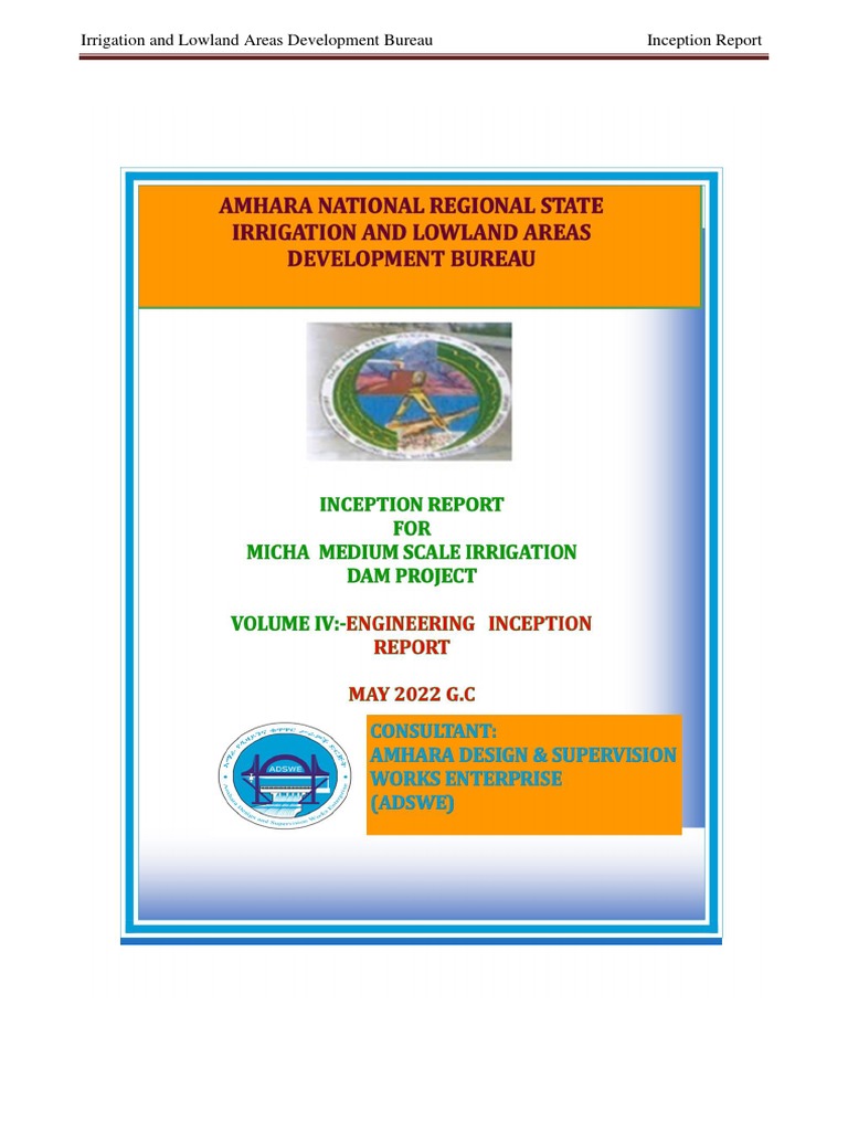 Micha Inception Report | PDF | Dam | Reservoir