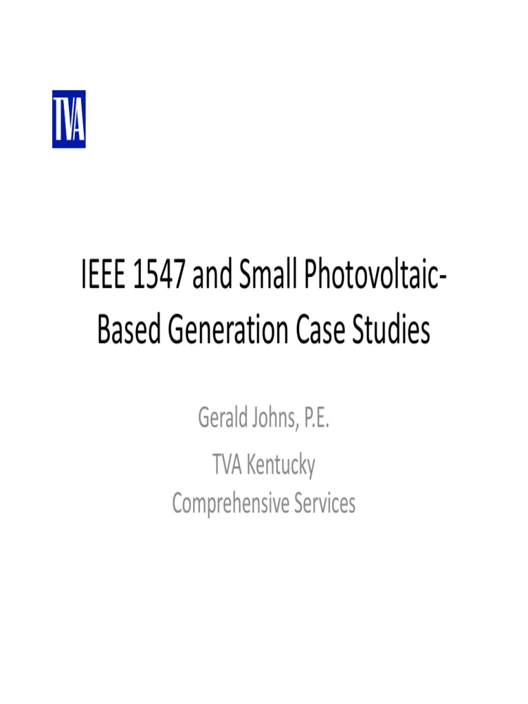 IEEE Presentation PV Case Studies | PDF | Power Inverter | Transformer