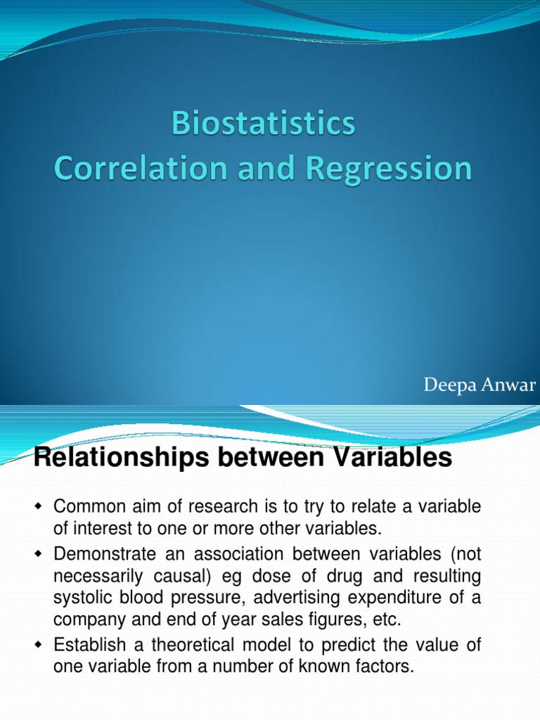 Biostatistics (Correlation and Regression) | PDF | Regression Analysis | Least Squares