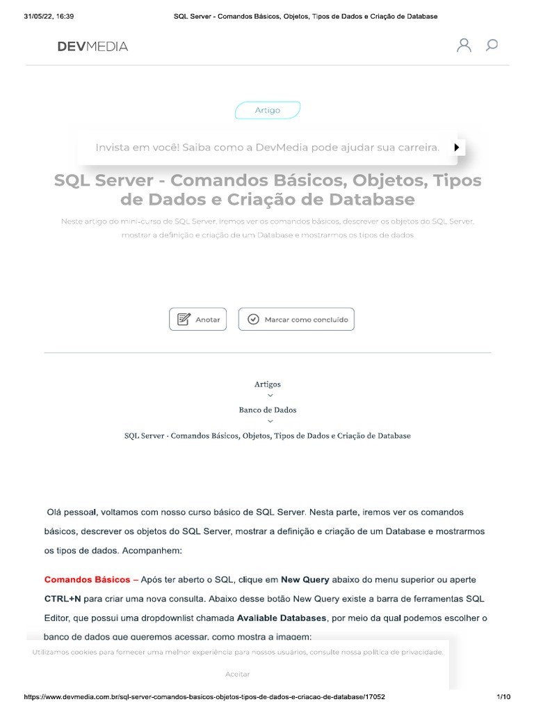 Tipo de Dados SQL | PDF