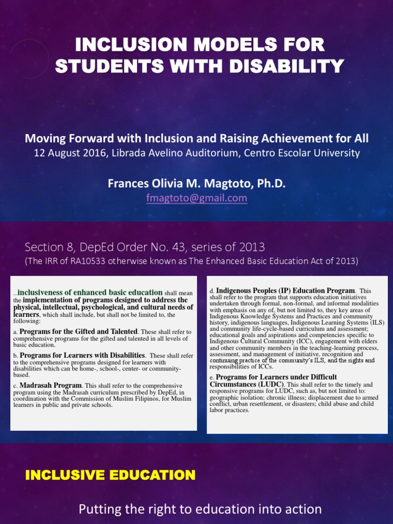 Inclusion Models For Students With Disability | PDF | Inclusion ...