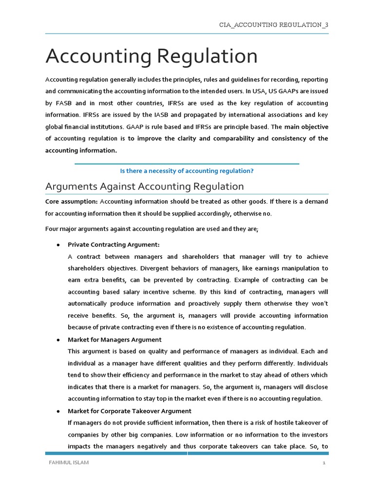 Accounting Regulation | PDF | Accounting | Generally Accepted ...