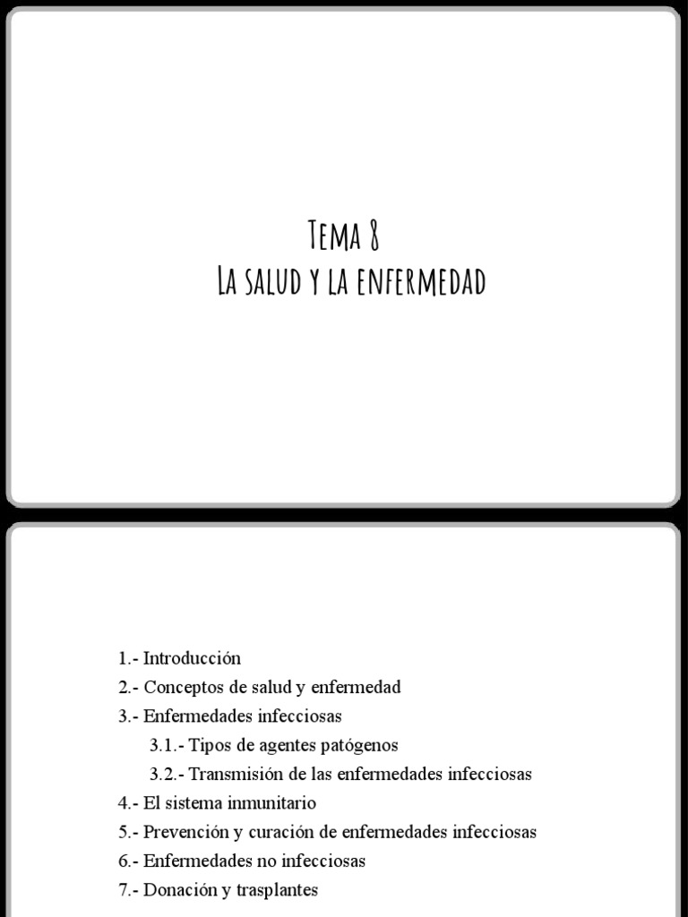 Tema 08 - La Salud y La Enfermedad | PDF | Sistema inmune | Infección
