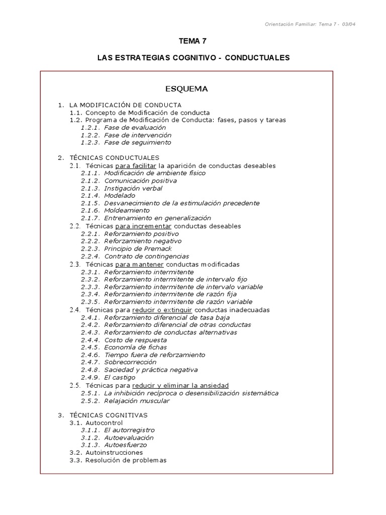 Estrategias Cognitivo-Conductuales para Niños | PDF | Comportamiento | Modificación de ...