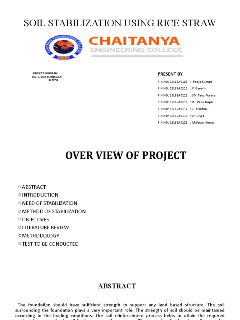 Soil Stabilization Using Rice Straw: Present by | Download Free PDF ...