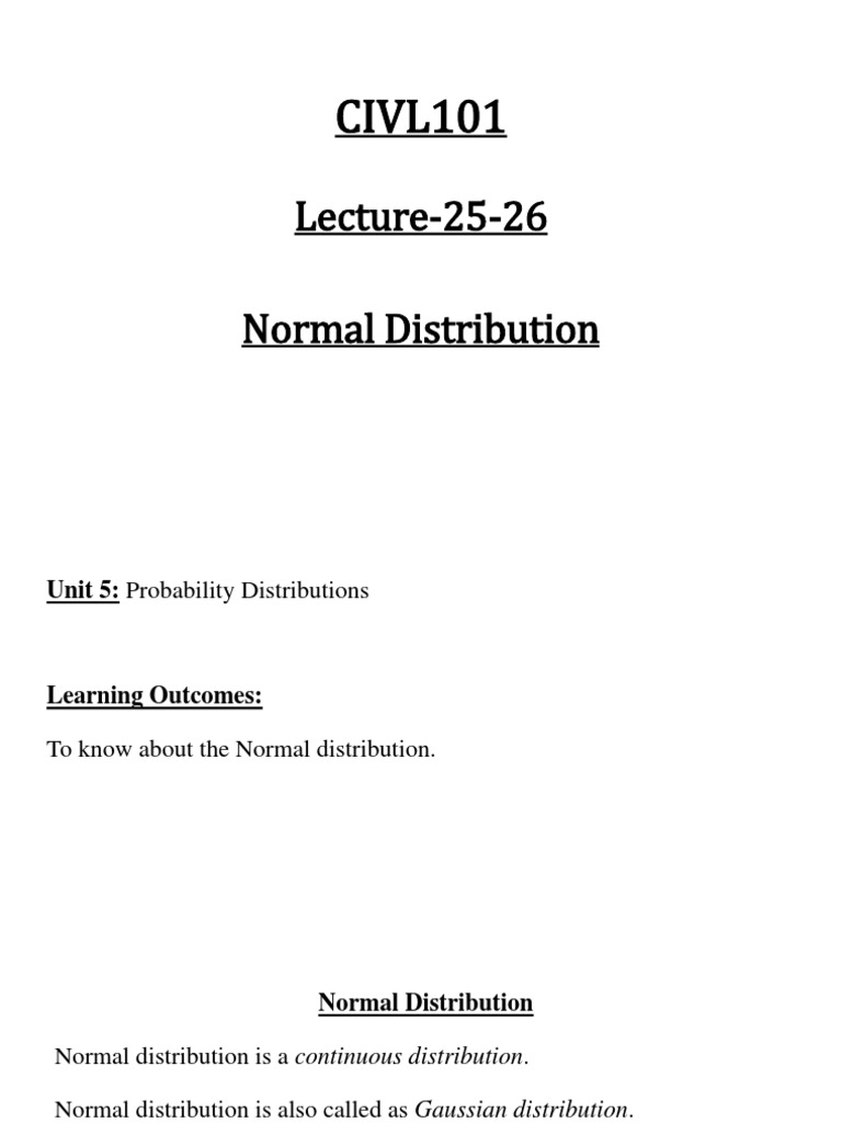 Understanding Normal Distribution | PDF | Normal Distribution ...