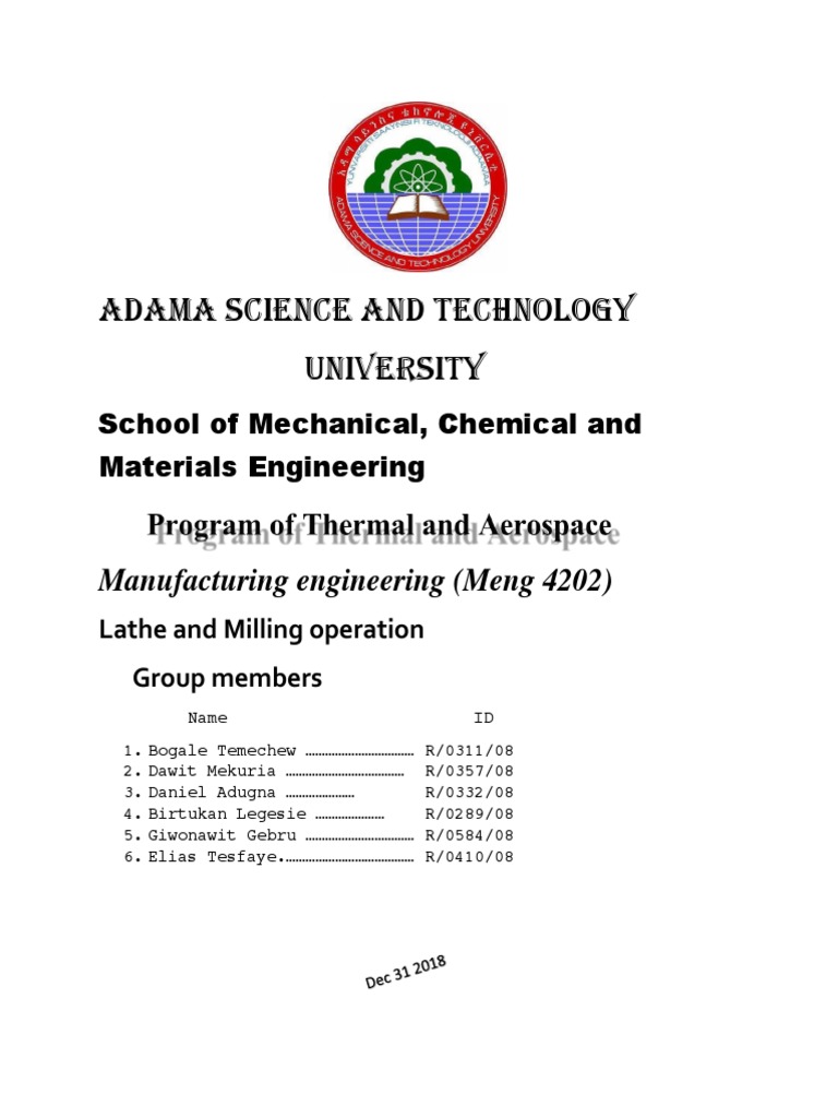 Lathe Machine Lab Report | PDF | Secondary Sector Of The Economy ...