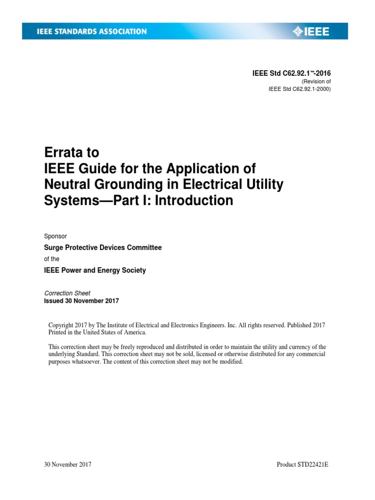 IEEE C62.92.1™-2016 - Errata | PDF | Root Mean Square | Electrical ...