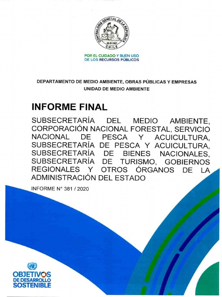 Informe Final 381-2021- Subsecretar¿a Del Medio Ambiente y Otros- Manejo Gesti¿n y Control de ...