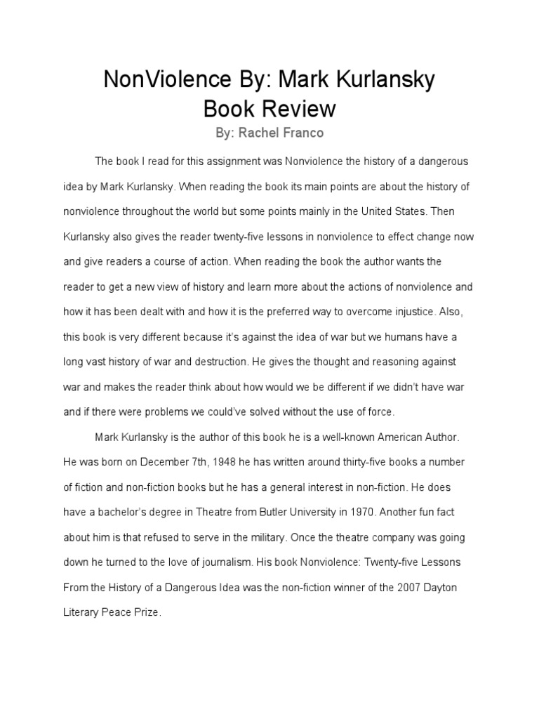 Non Fiction Book Review | PDF | Nonviolence | God