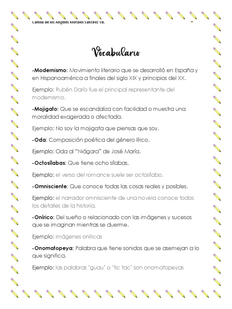 Vocabulario 2 | PDF | Poesía | Clásicos