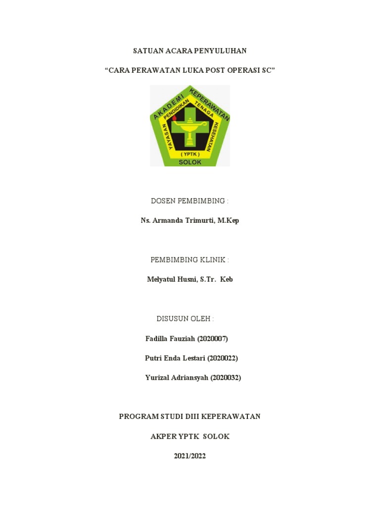 Perawatan Luka Pasca Operasi SC | PDF