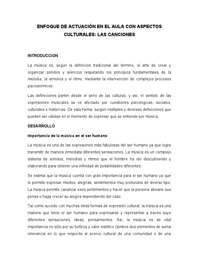 Ejemplo de - INFORME | PDF | Aprendizaje | Salón de clases