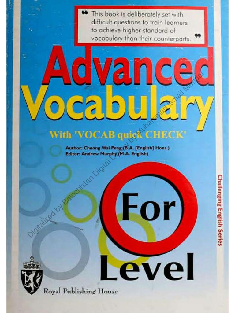 Advanced Vocabulary For O'Level | PDF