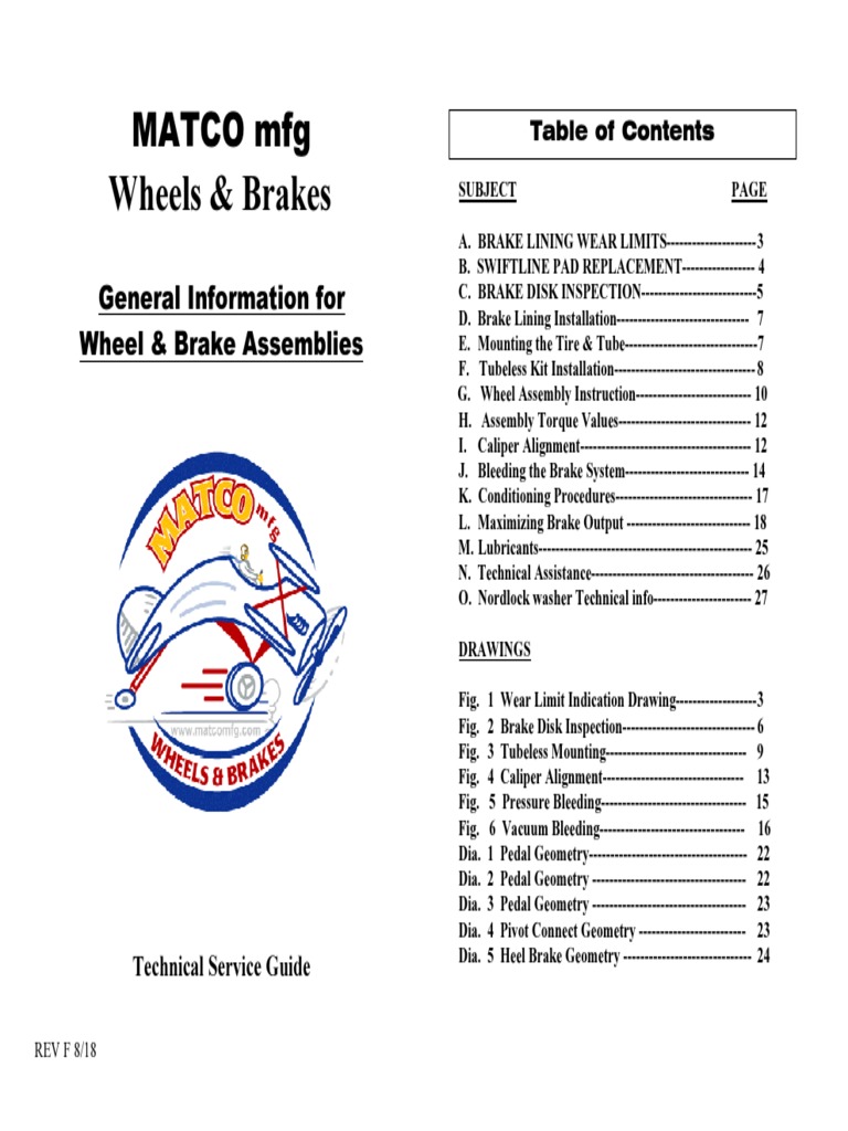 Technical Service Guide for MATCO Wheel and Brake Assemblies | PDF ...