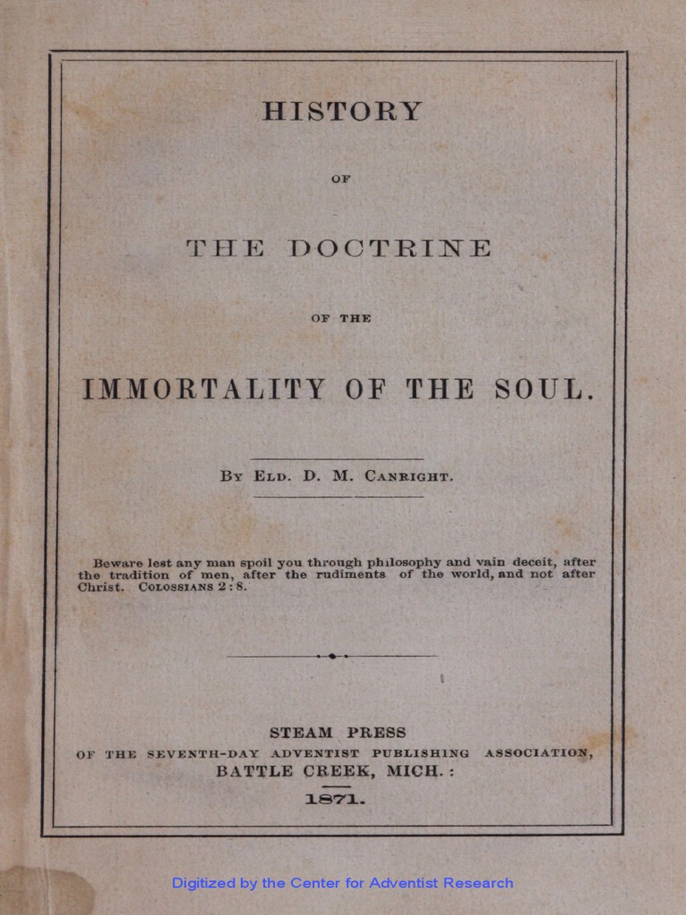 History of the Immortality Doctrine | PDF | Soul | Immortality