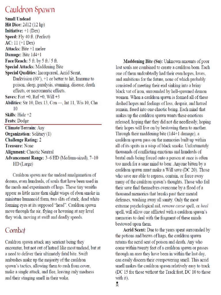 Cauldron Spawn | PDF