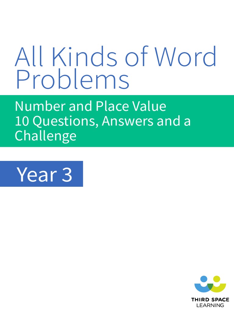 All Kinds of Word Problems: Number and Place Value 10 Questions ...