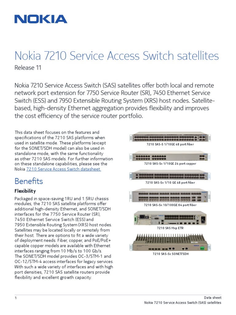 Nokia 7210 SAS-S Series Rel.11 Data Sheet en | Download Free PDF ...