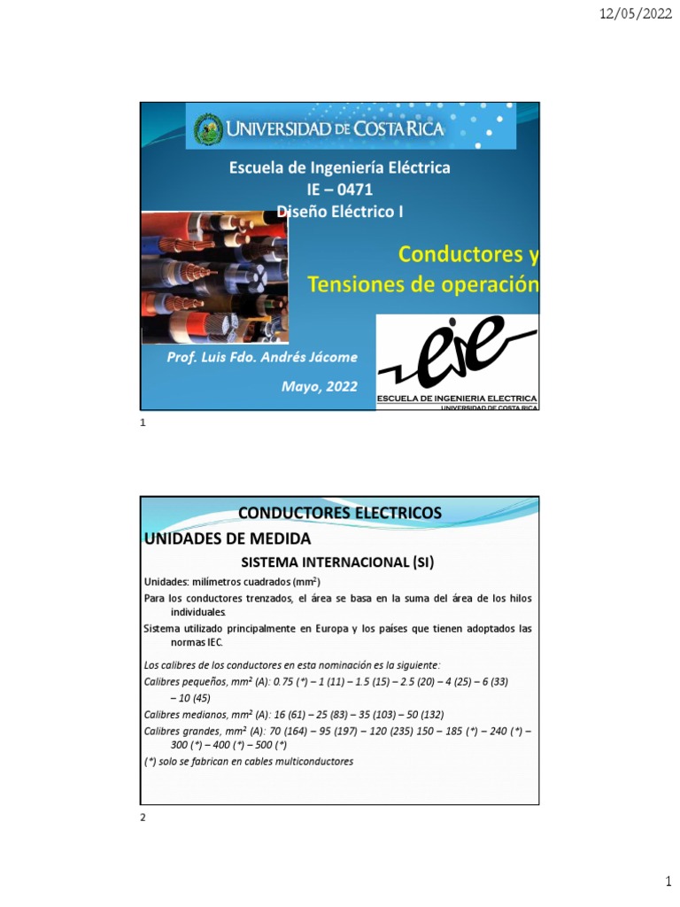 P09N - DE Conductores - Tensiones de Operación | PDF | Corriente ...