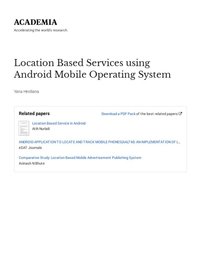 Location Based Services Using Android Mobile Operating System Copyright IJAET With Cover Page v2 ...