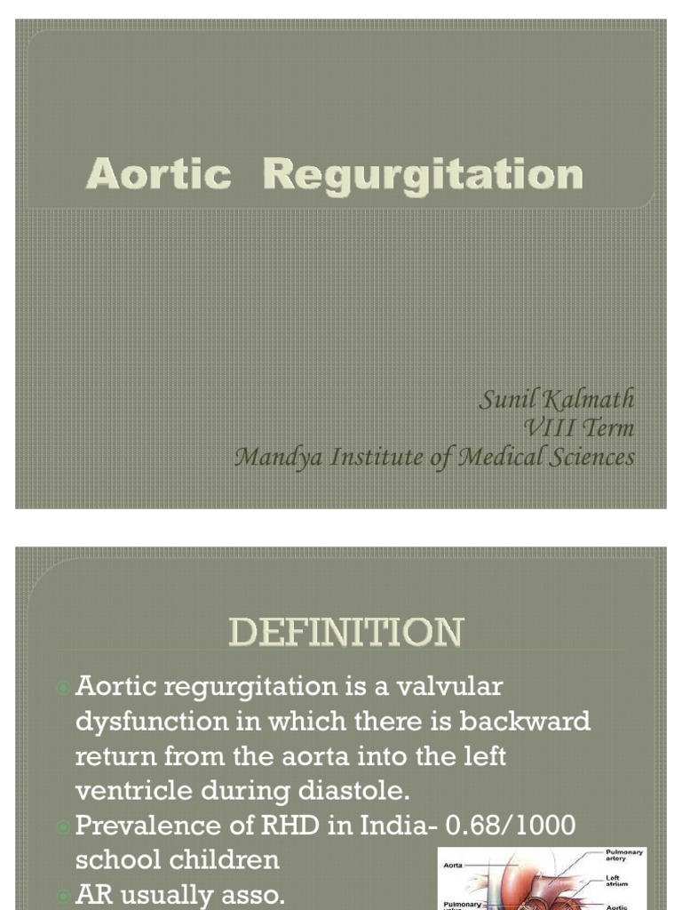 Aortic Regurgitation | PDF | Heart Valve | Pulse