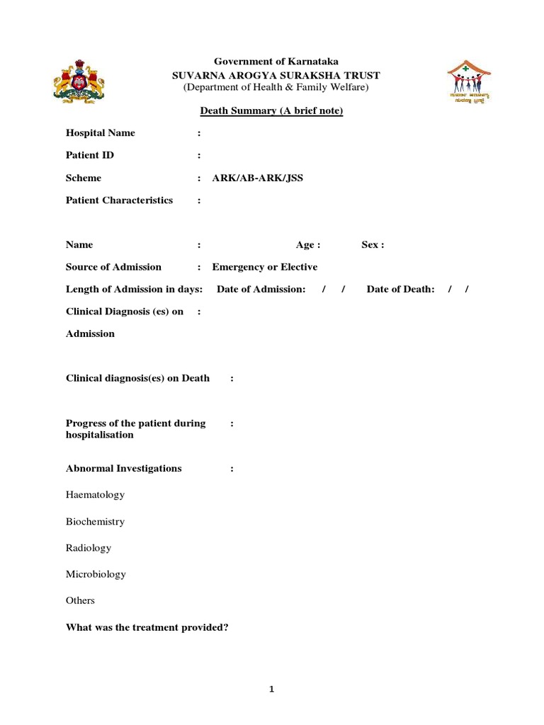 Hospital Mortality Audit Summary Form | PDF | Patient | Hospital